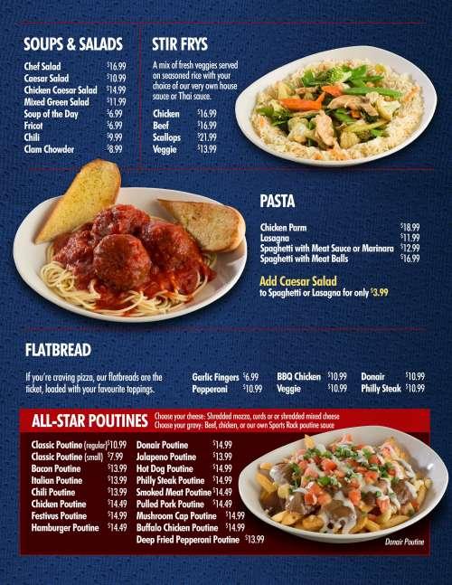Sports Rock Dieppe menu in Dieppe, New Brunswick, Canada