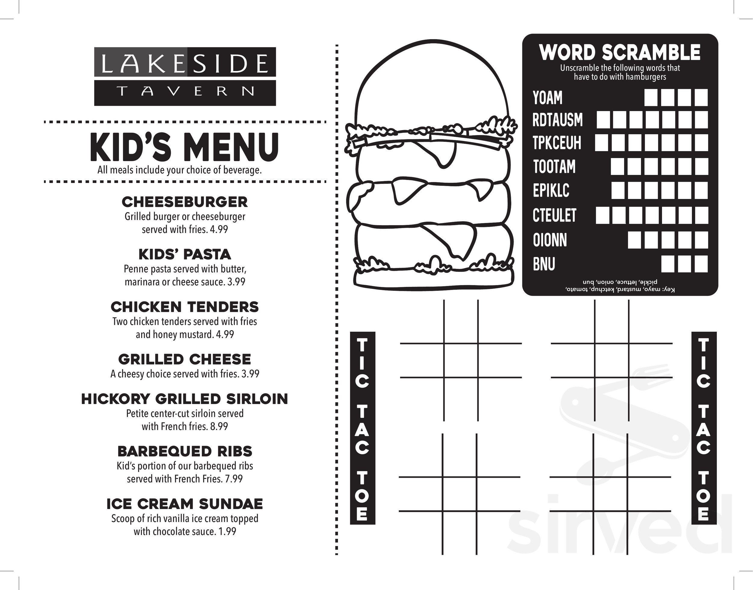 Menu for Lakeside Tavern in Knoxville, TN | Sirved
