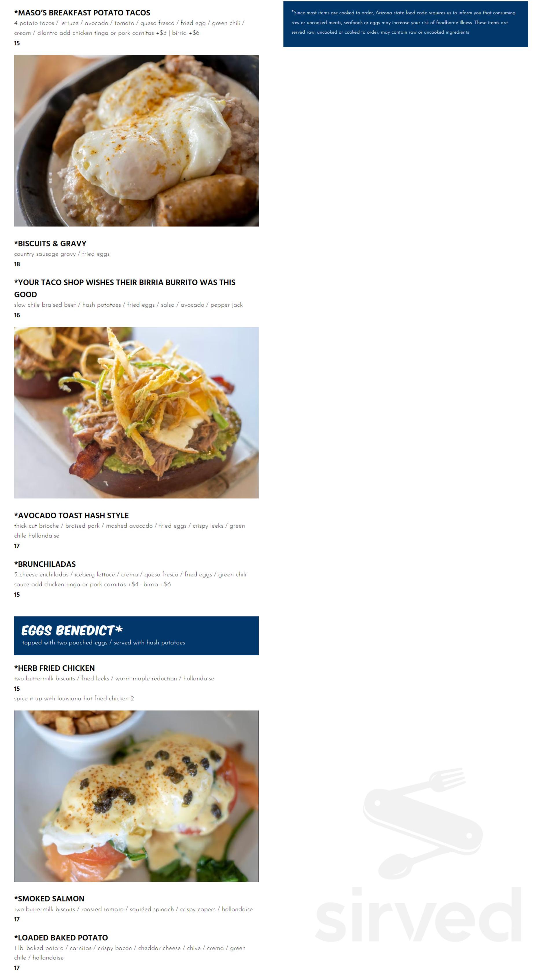 Menu - Peoria AZ's Hash Kitchen North Scottsdale | Sirved