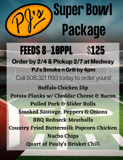 PJ's Smoke 'N' Grill menu in Medway, Massachusetts, USA