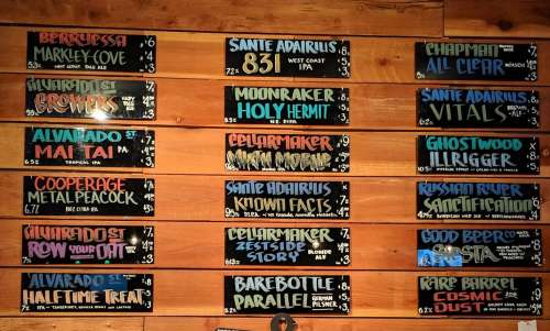 Caps & Taps menu in Dublin, California, USA