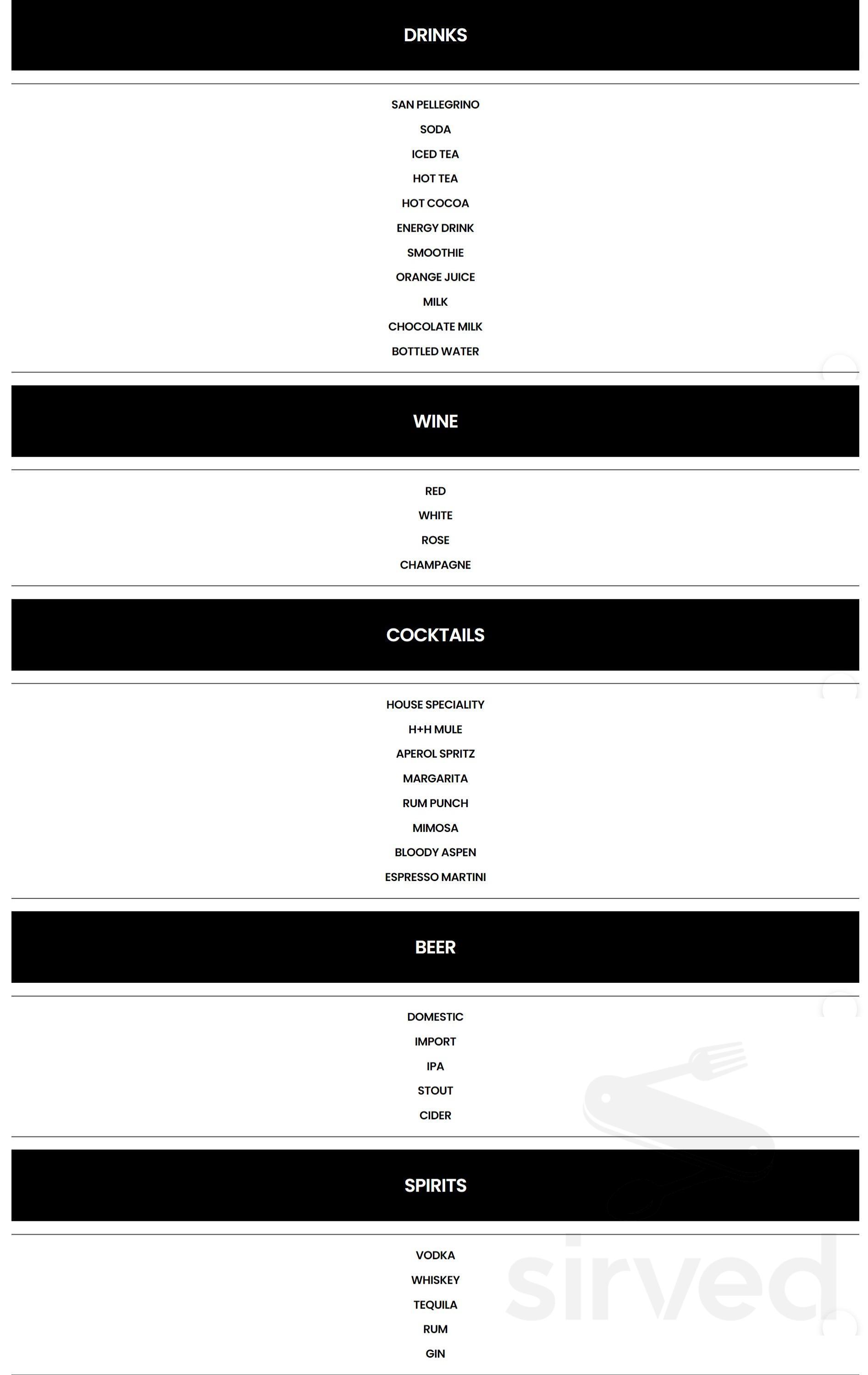 Menu - Aspen CO's Aspen Country a Food and Beverage Company by Harper ...