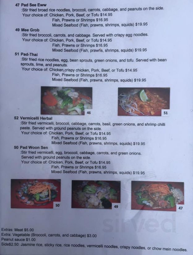 Zabb Dee Kitchen menus in Powell River, British Columbia, Canada