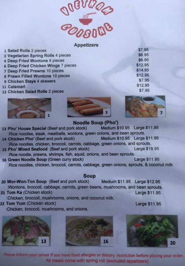 Zabb Dee Kitchen menus in Powell River, British Columbia, Canada