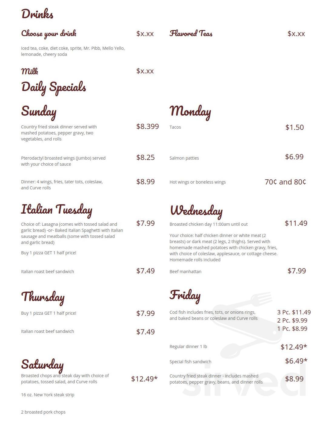The Curve menus in Alexandria, Indiana, United States