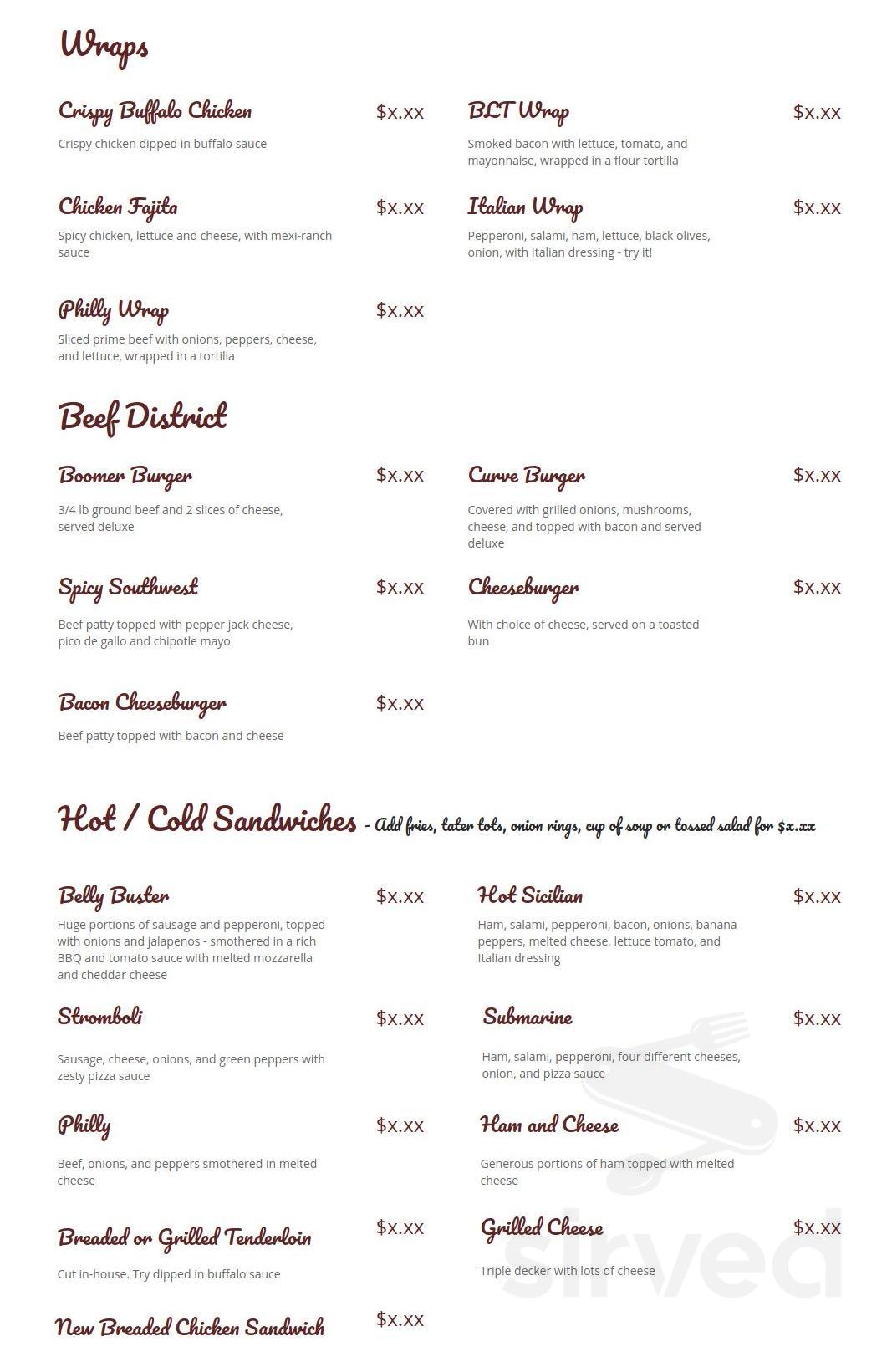 The Curve menus in Alexandria, Indiana, United States