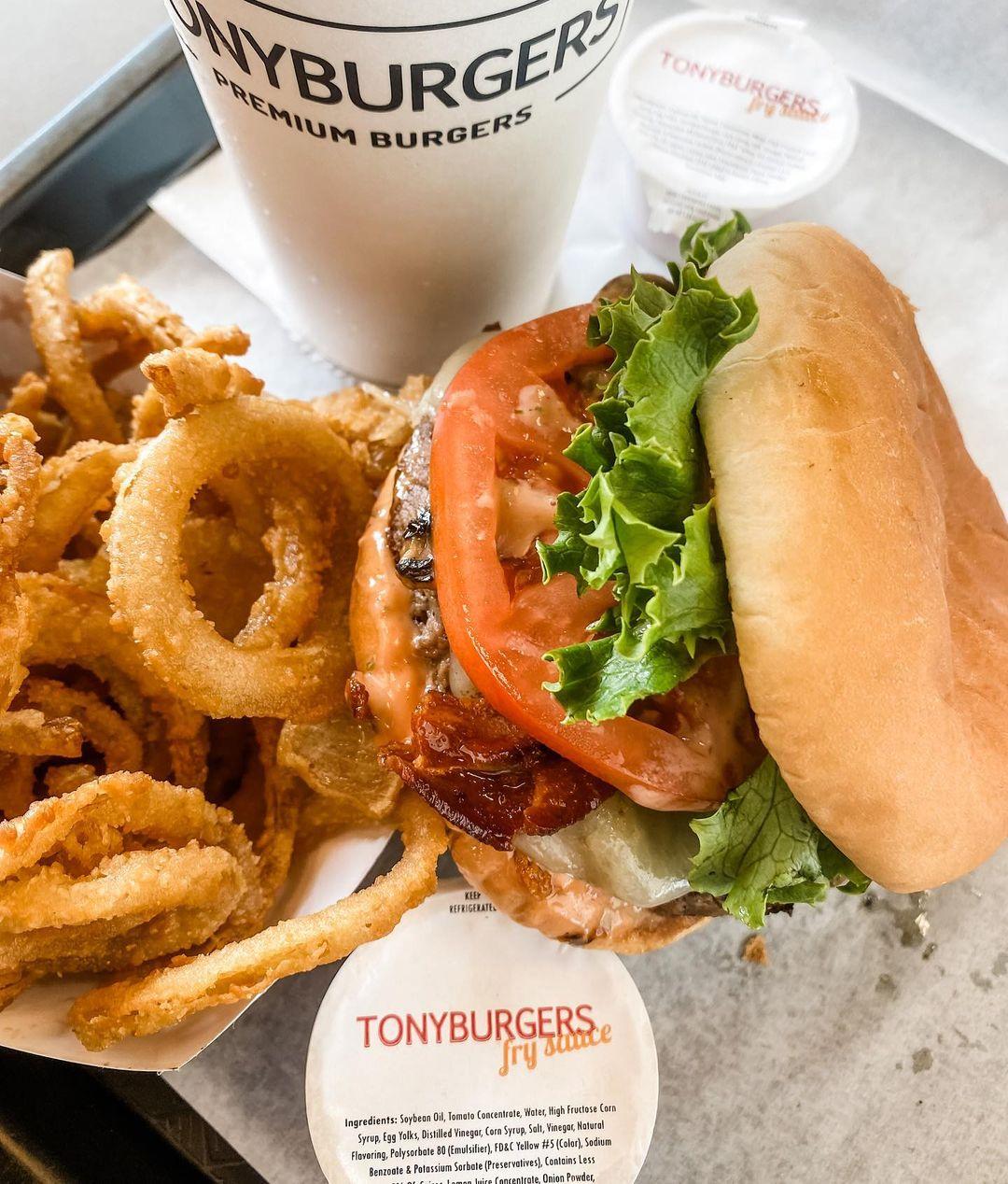 Tonyburgers menu in Centerville, Utah, USA