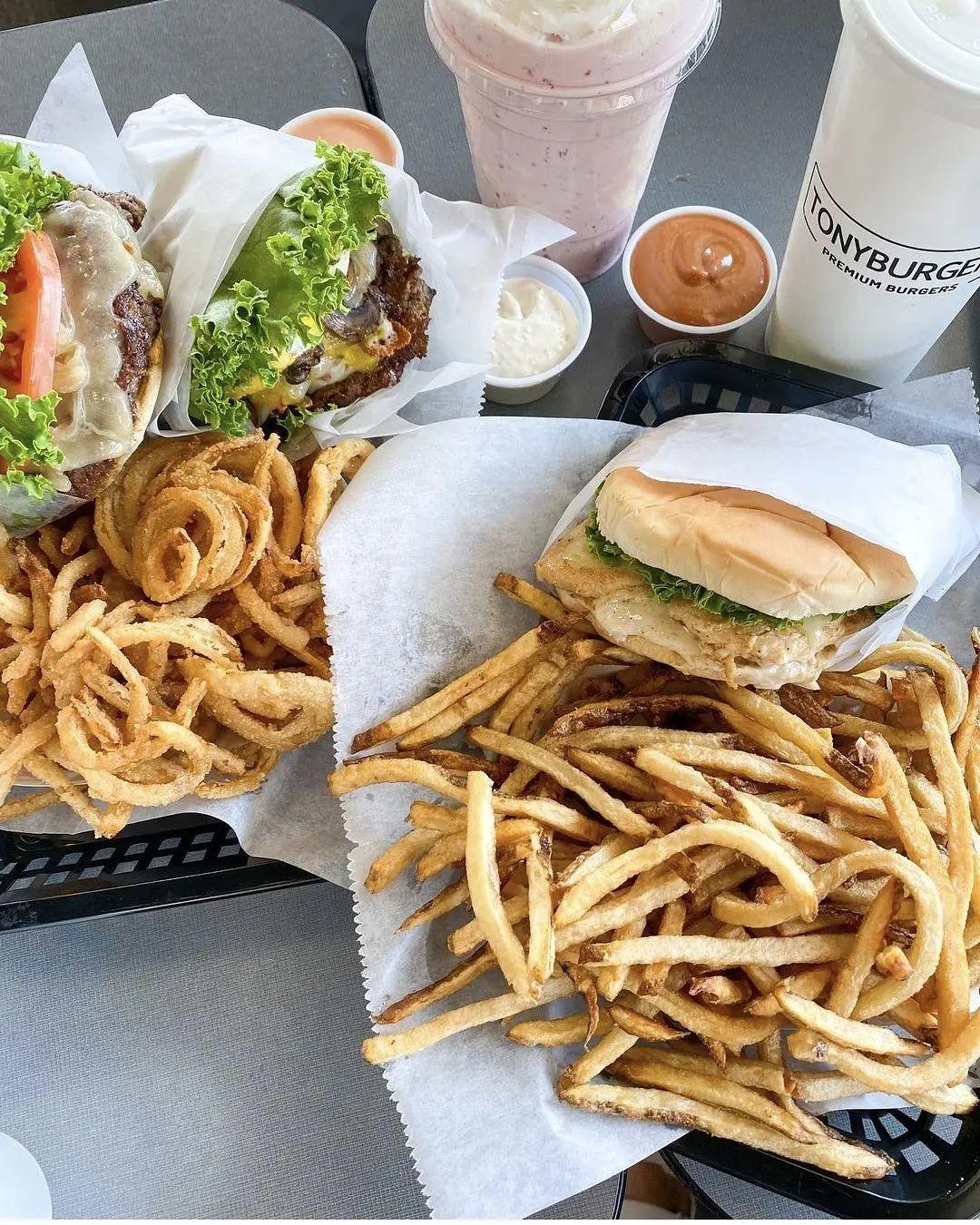 Tonyburgers menu in Centerville, Utah, USA