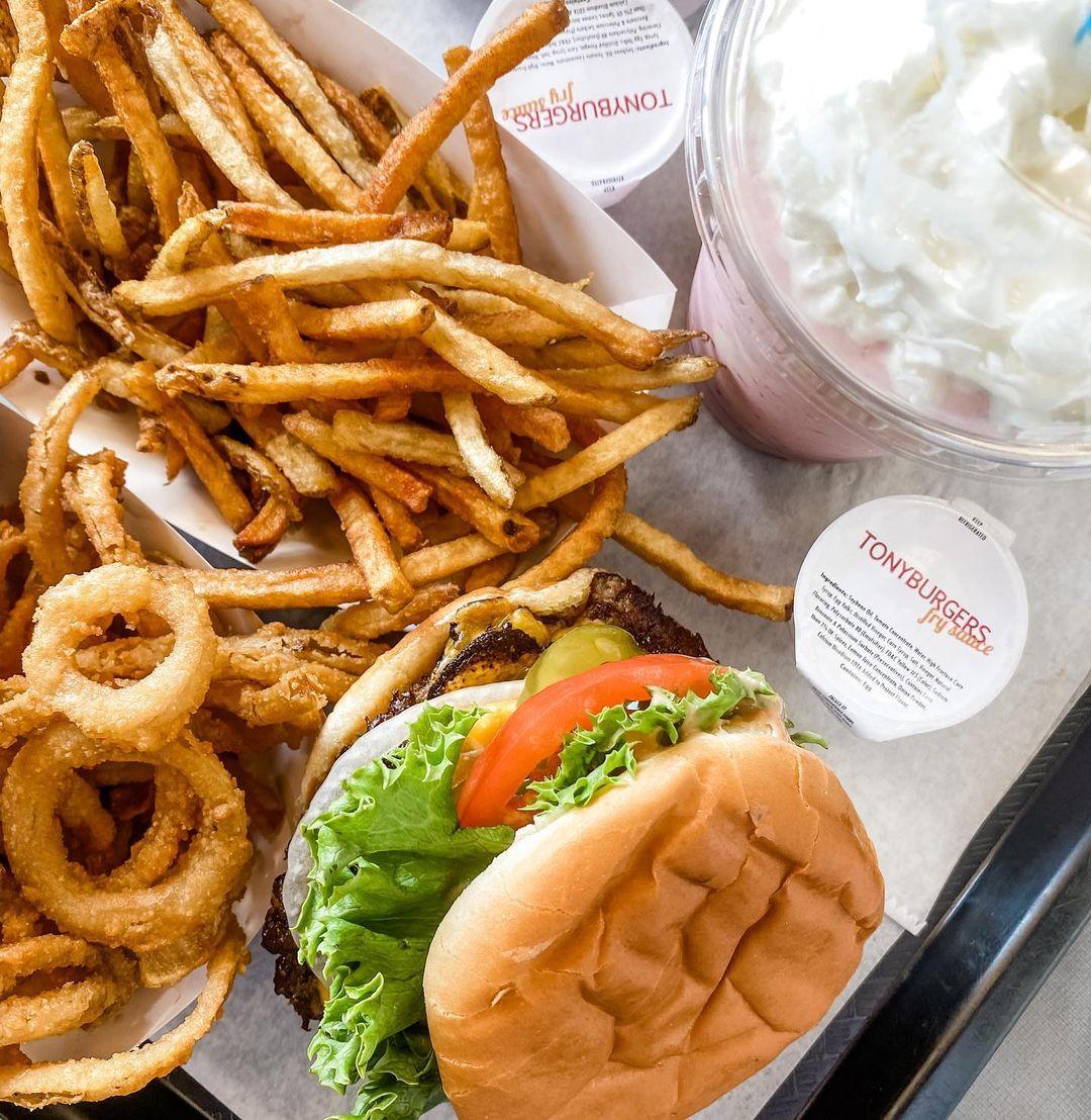 Tonyburgers menu in Centerville, Utah, USA