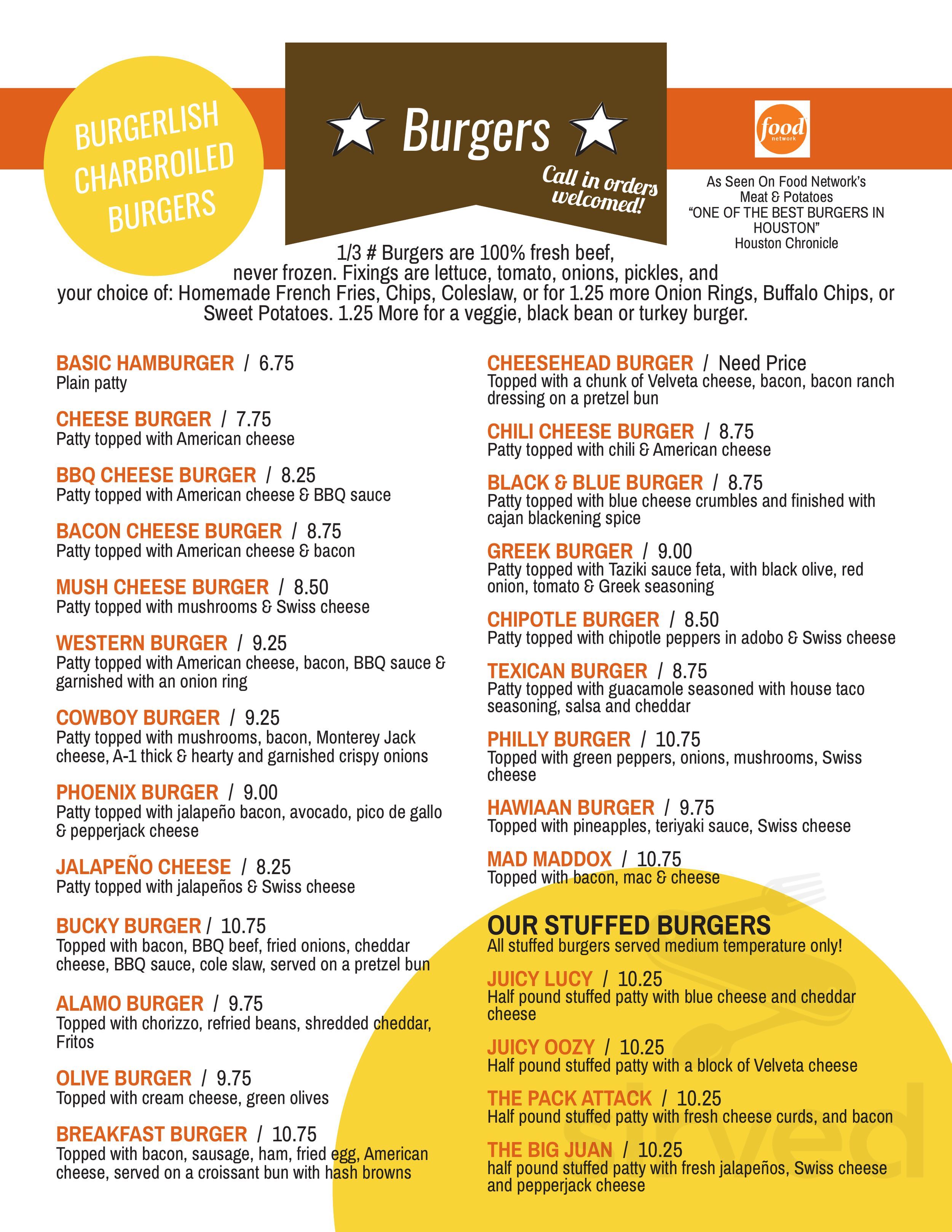Burgers Bar & Grill Phillips menus in Phillips, Wisconsin, United States