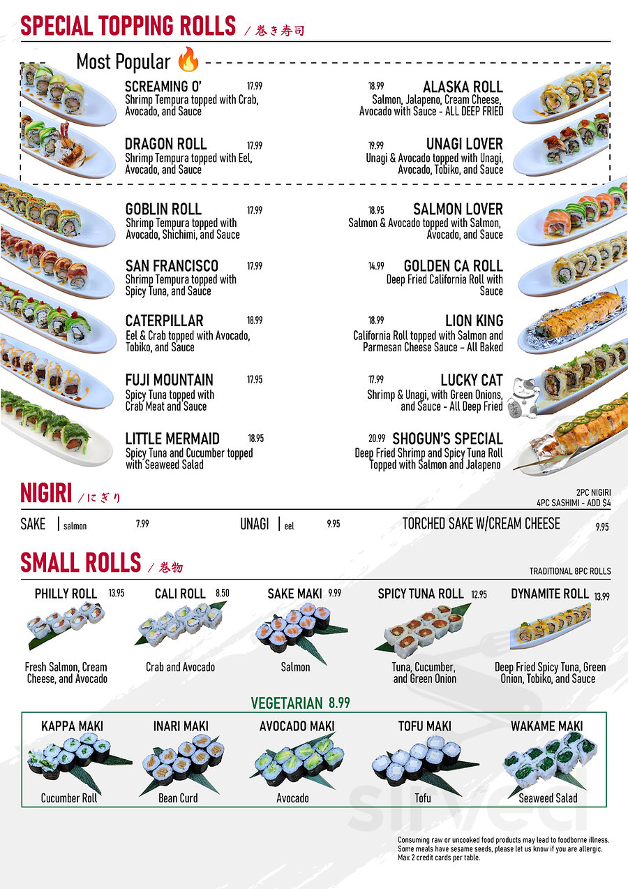 Kushi Tsuru menu in San Francisco, California, USA