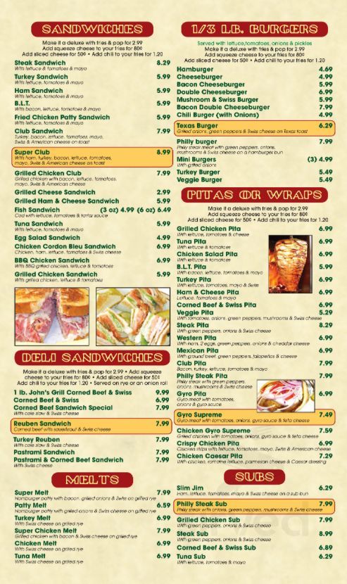 John's Family Grill Restaurant menus in Mt Clemens, Michigan, United States