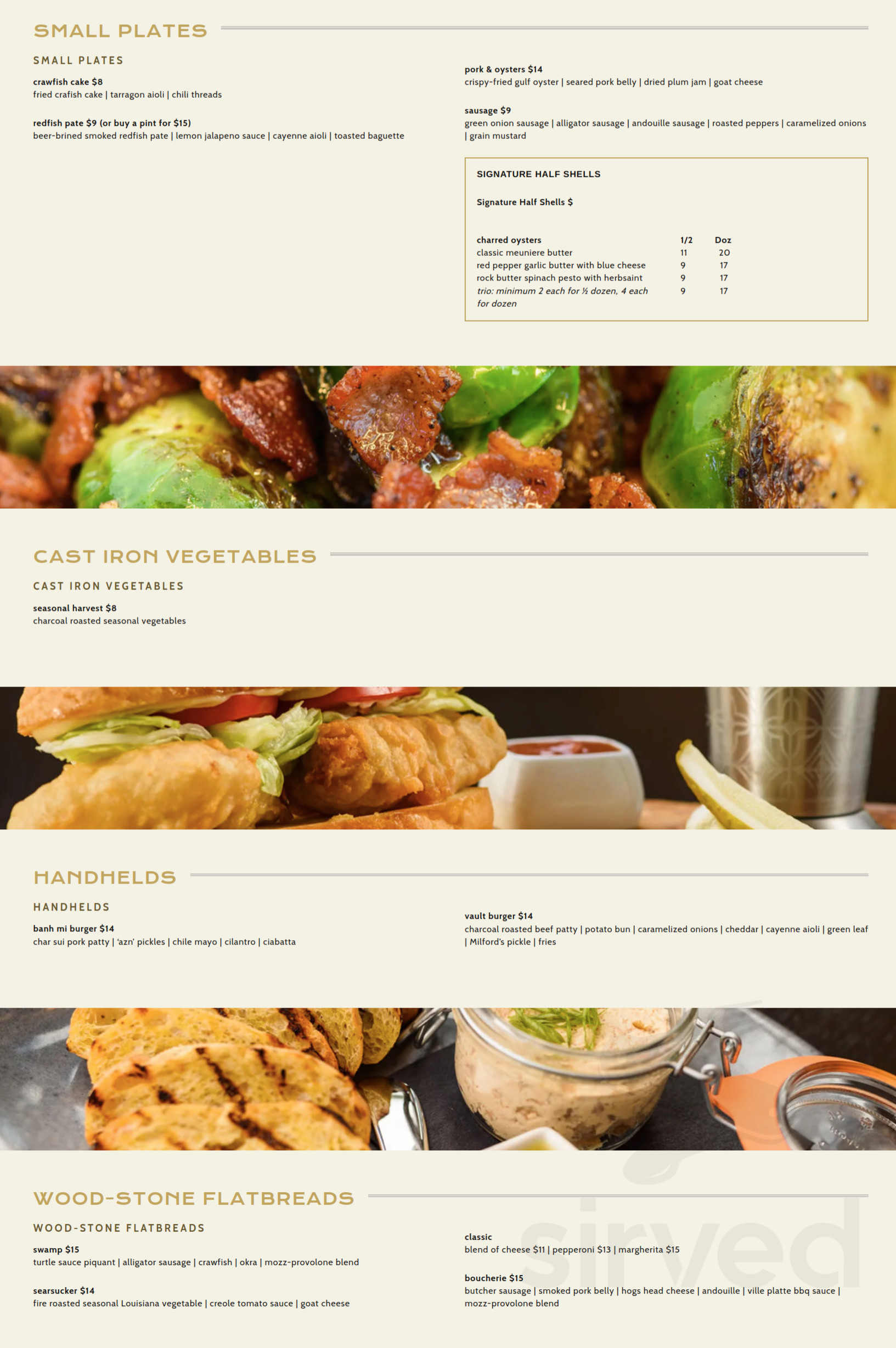 The Gregory menu in Baton Rouge, Louisiana, USA