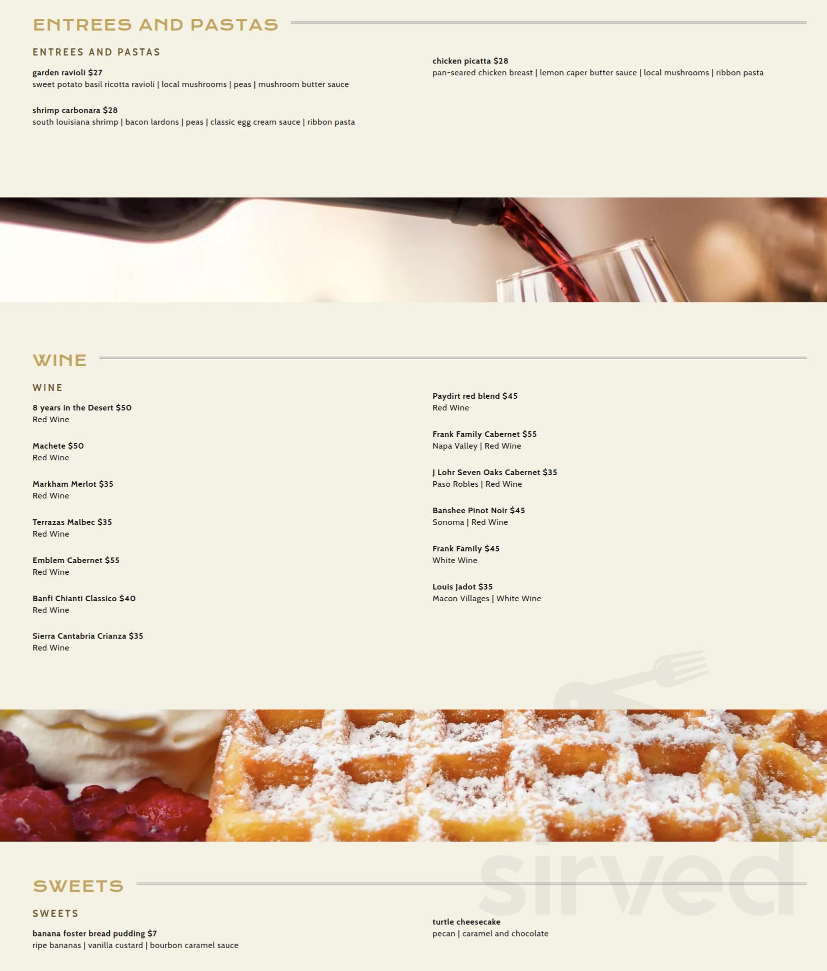 The Gregory menu in Baton Rouge, Louisiana, USA