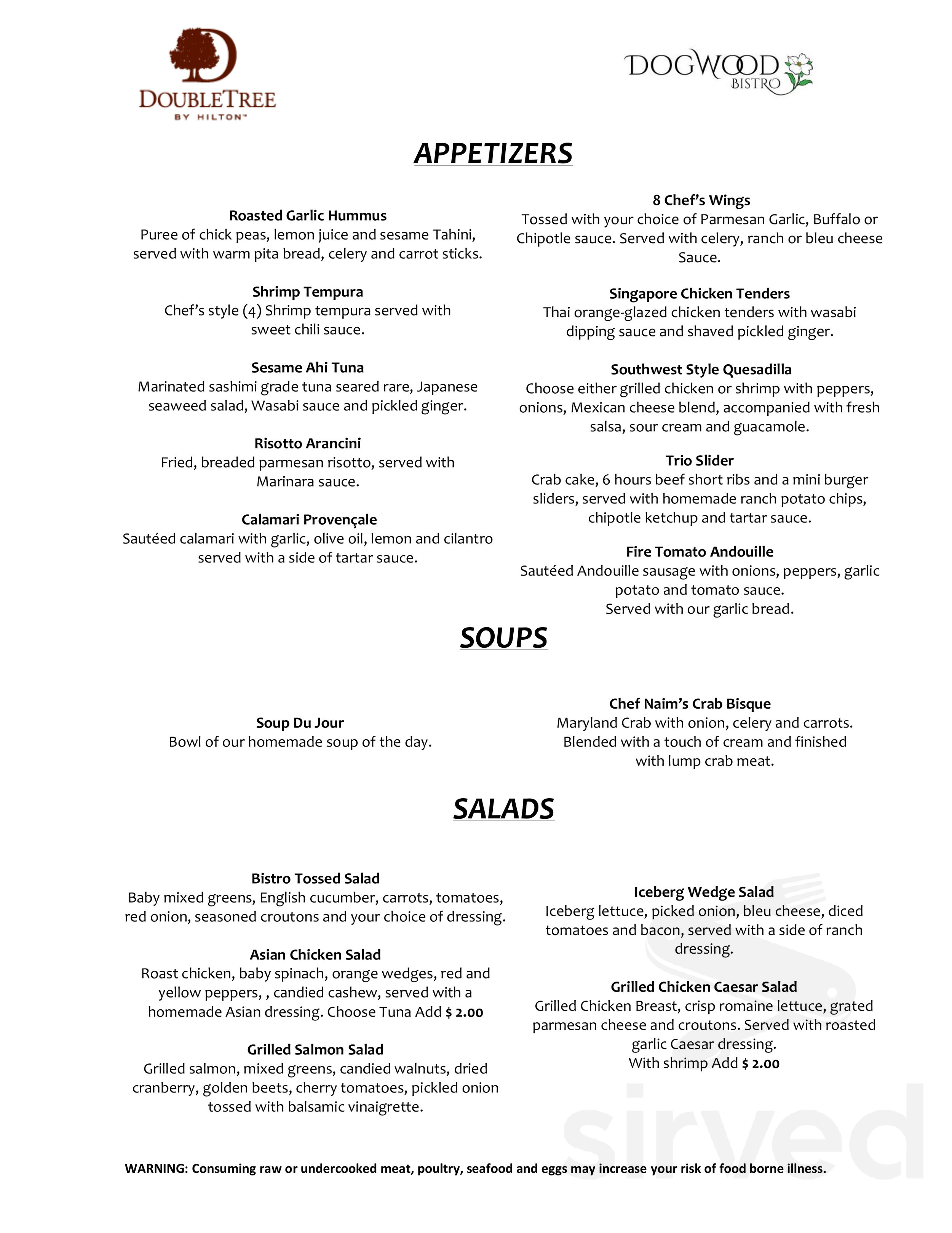 Dogwood Bistro menu in Sterling, Virginia, USA