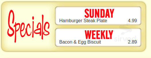 Biscuit King menu in Lexington, North Carolina, USA