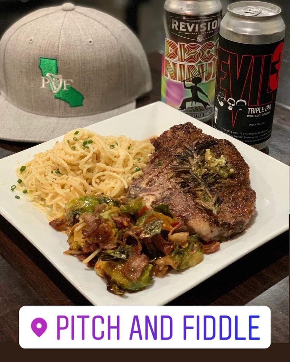 Pitch and Fiddle menu in Sacramento, California, USA