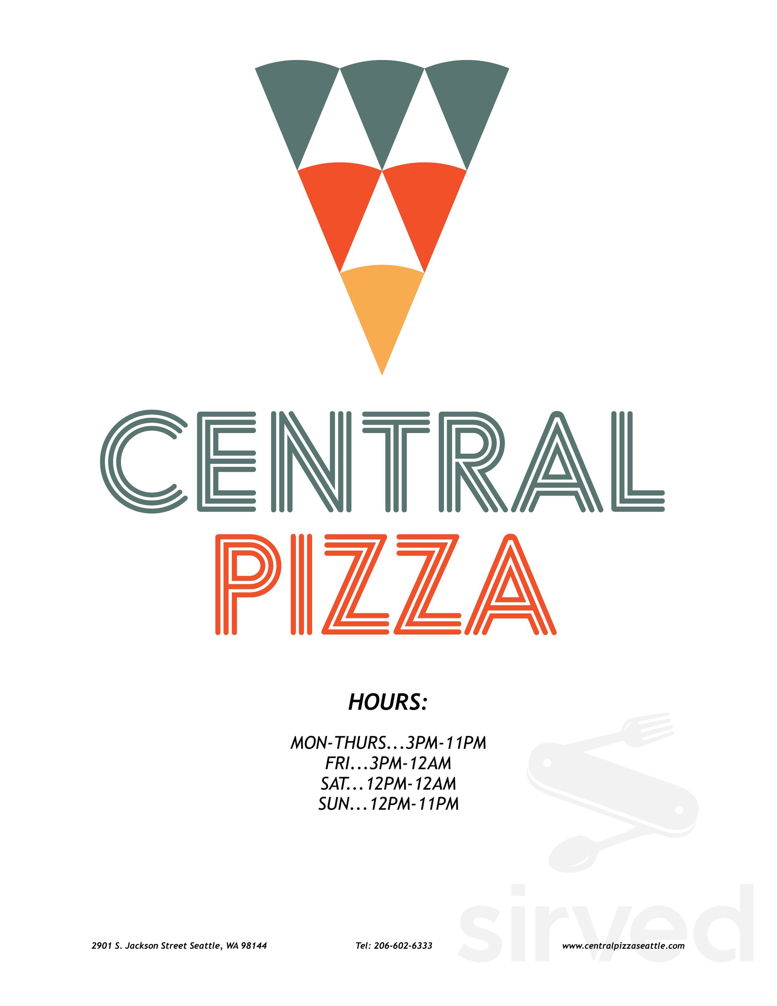 Central Pizza menu in Seattle, Washington, USA