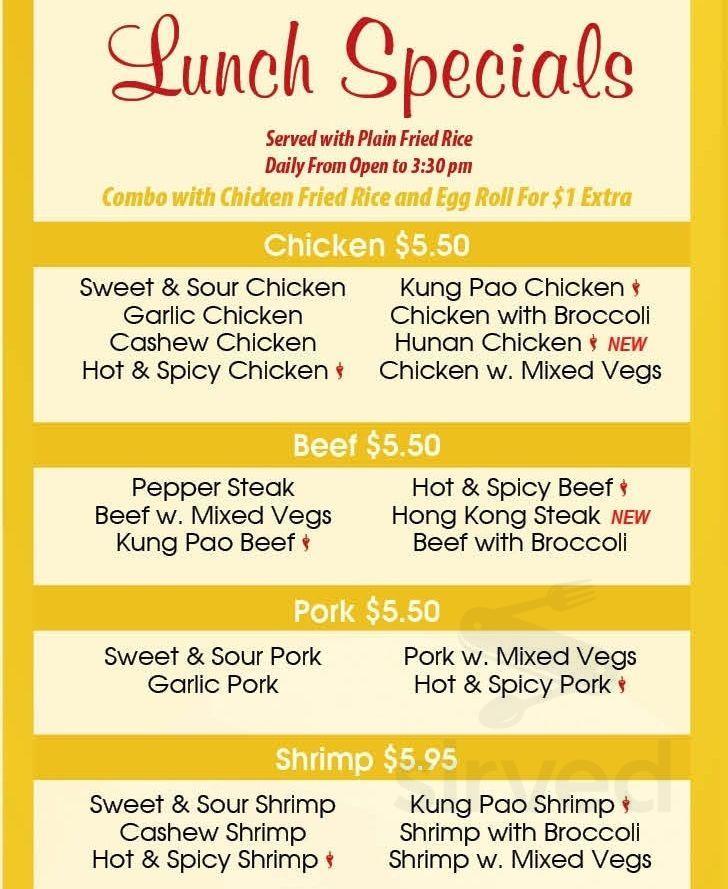 Chef Chen menu in Loves Park, Illinois, USA