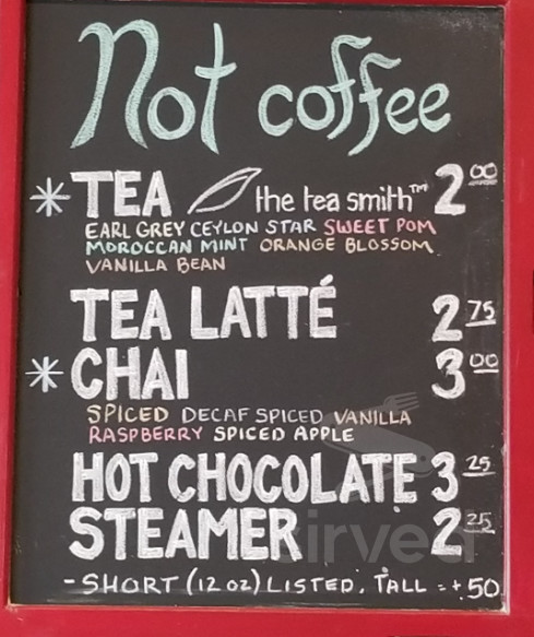 Destinations Coffeehouse menu in Lincoln, Nebraska, USA