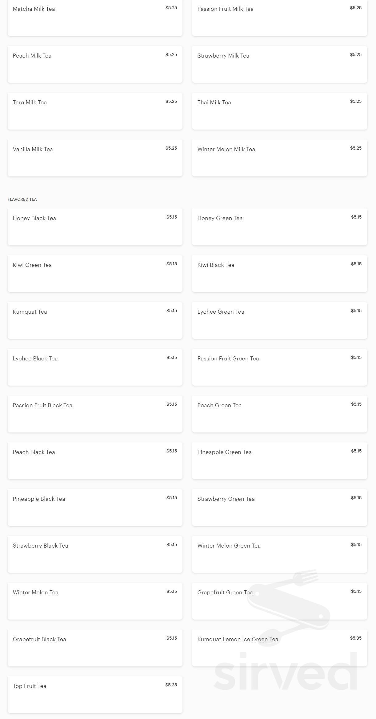 Ding Tea Bradenton (Mochinut Bradenton) menu in Bradenton, Florida, USA