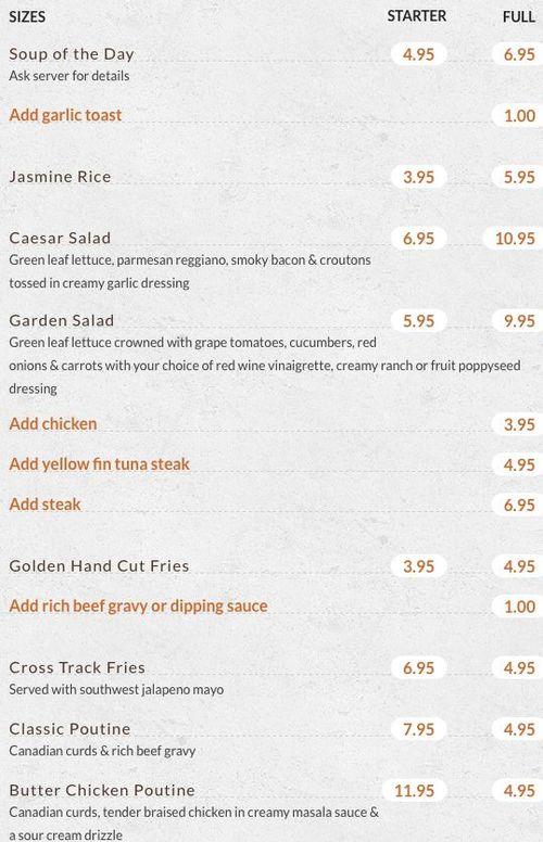 Nest at NAIT menu in Edmonton, Alberta, Canada