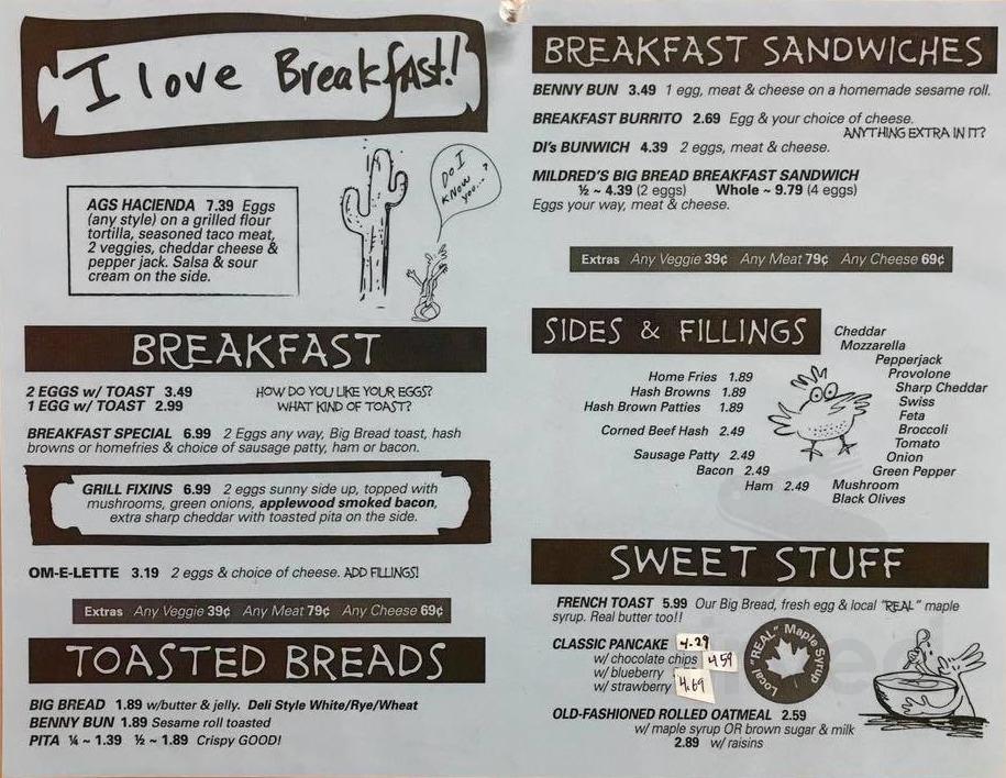 Menu - Ashville NY's Ashville General Store | Sirved