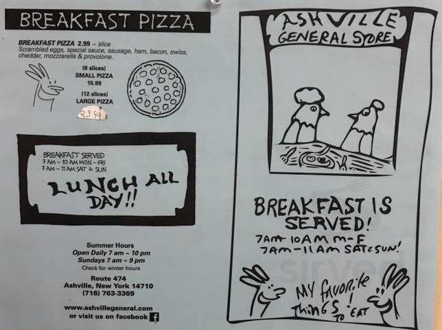 Ashville General Store menus in Ashville, New York, United States