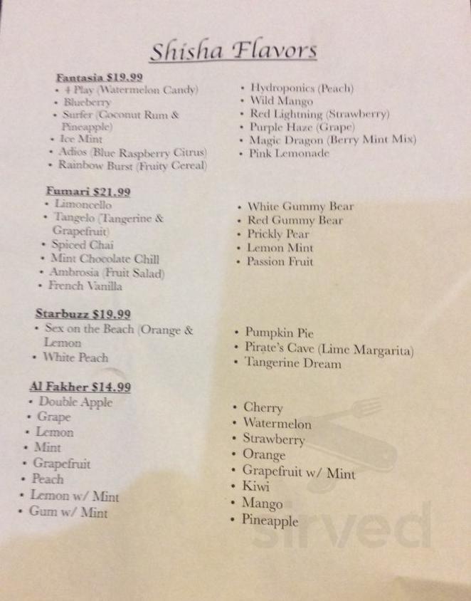 Habebe Cafe and Hookah Lounge menu in Castaic, California, USA
