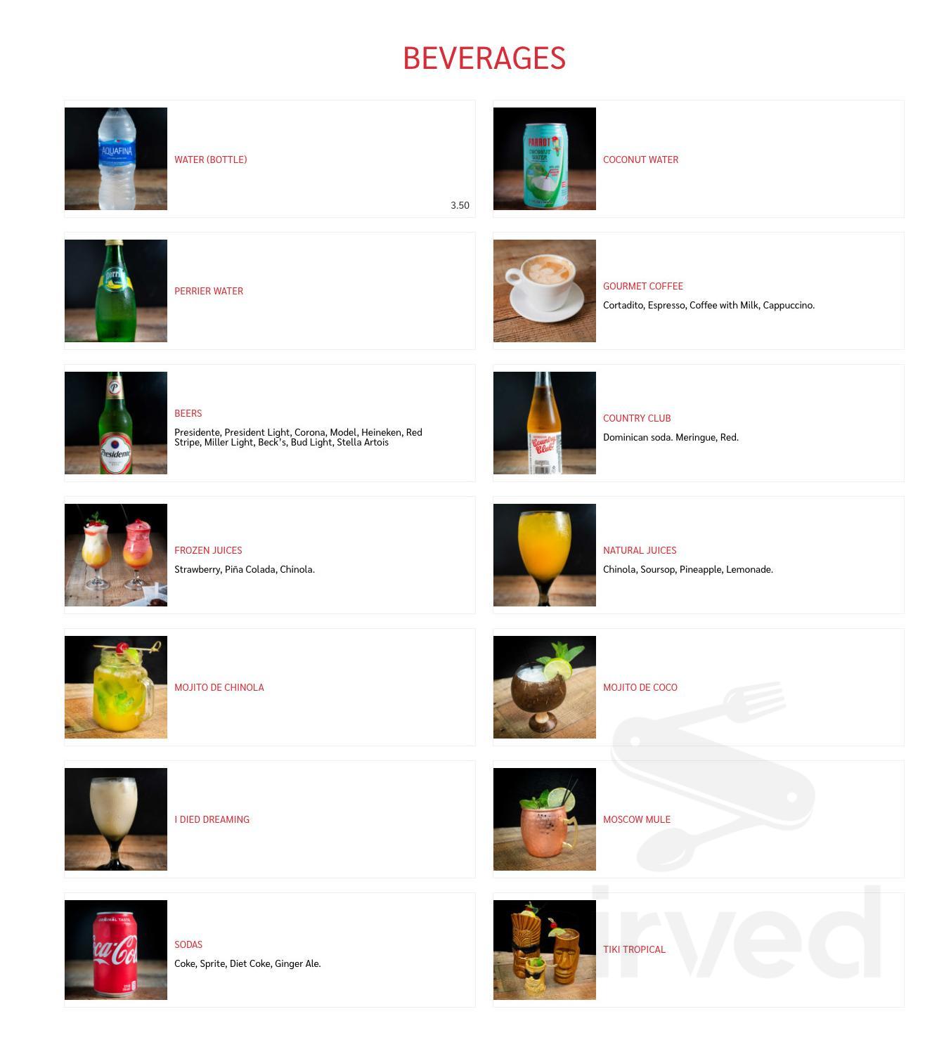 Yarumba Restaurant & Lounge menus in Miami Gardens, Florida, United States