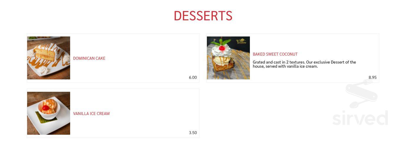 Yarumba Restaurant & Lounge menus in Miami Gardens, Florida, United States