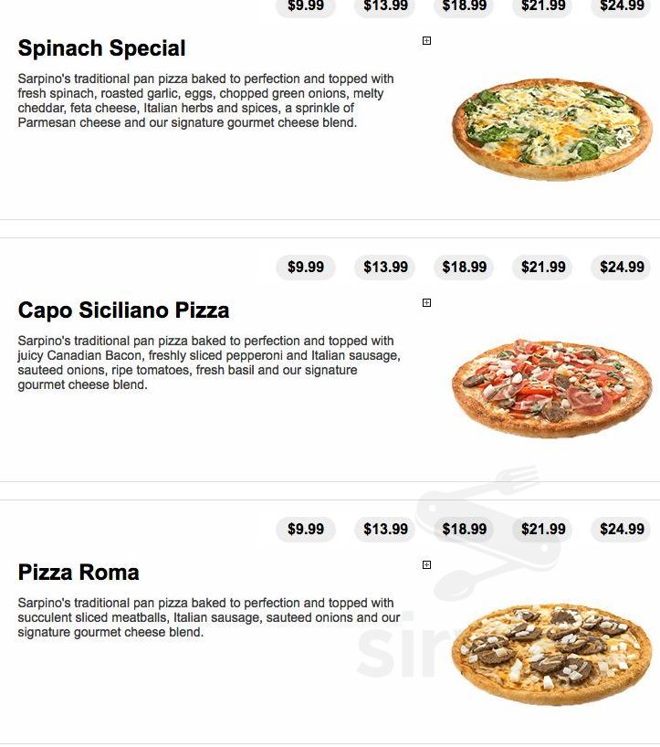 Sarpino's Pizzeria Downtown Minneapolis menus in Minneapolis, Minnesota ...