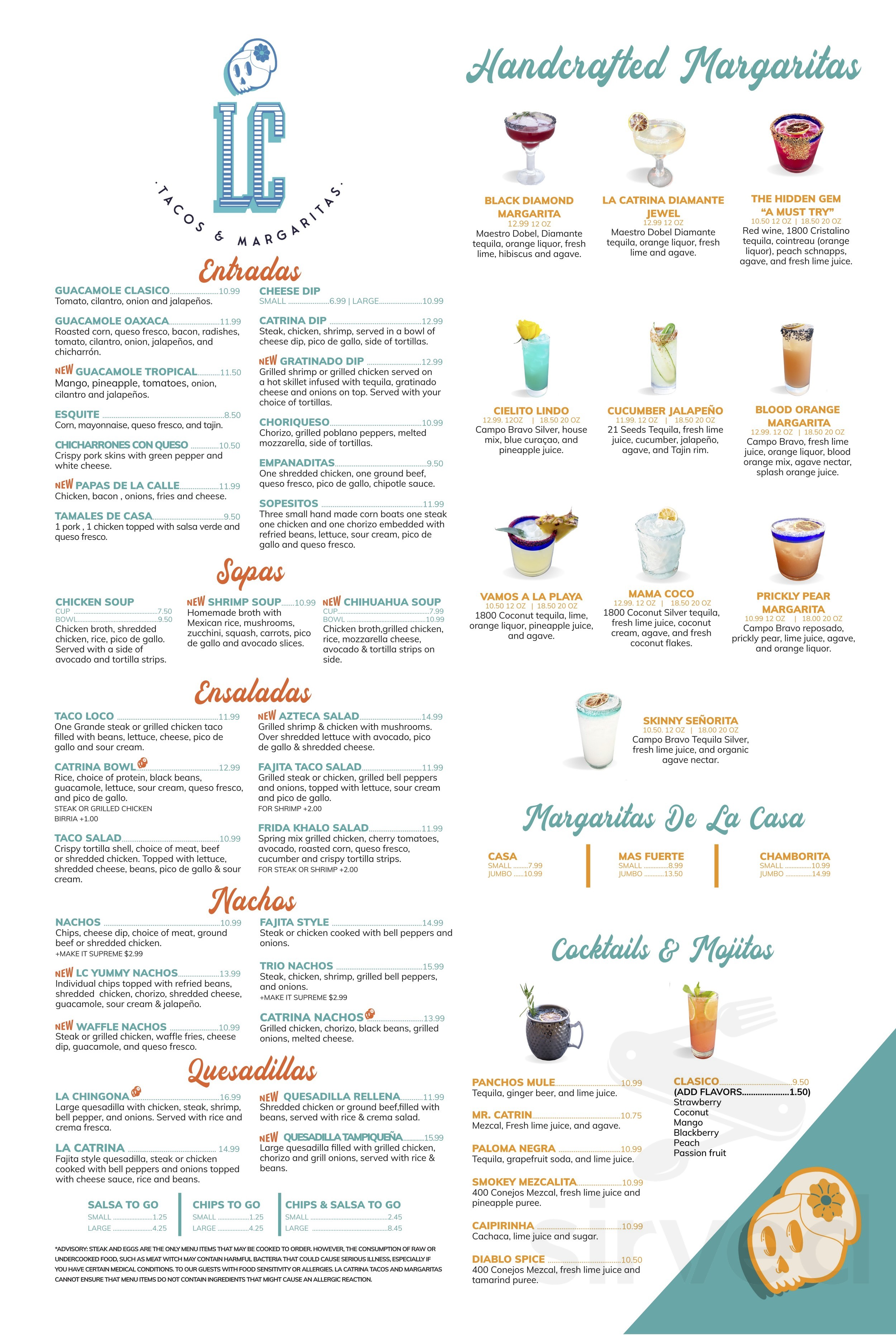 Menu - Jasper GA's LC Tacos & Margaritas | Sirved