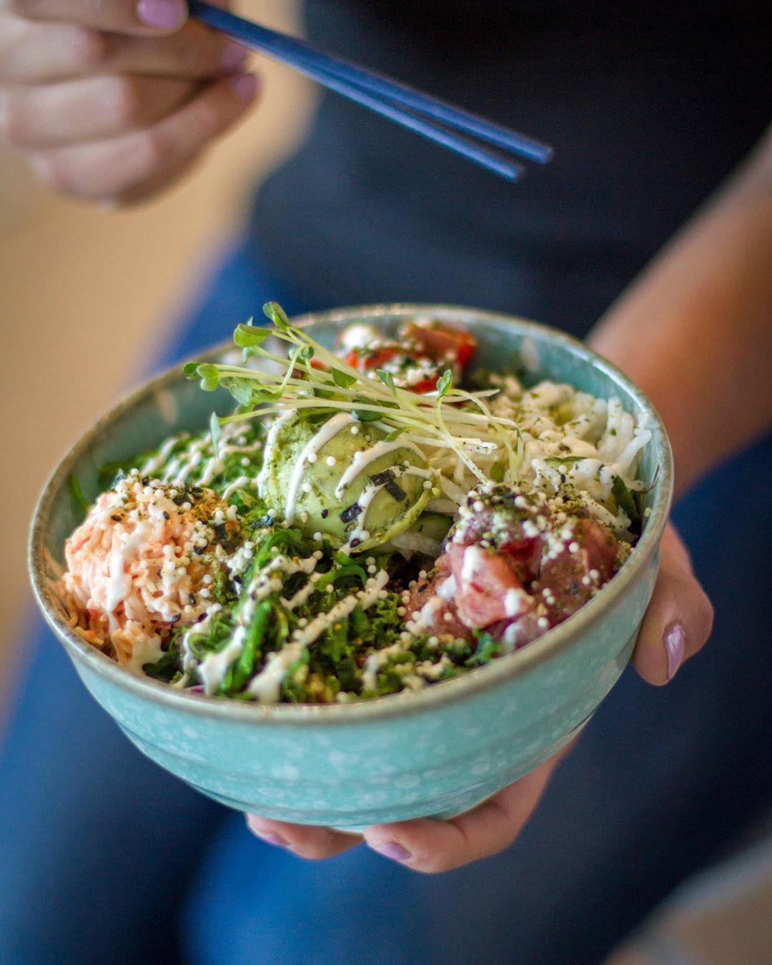 Pacific Poke menu in Kelowna, British Columbia, Canada