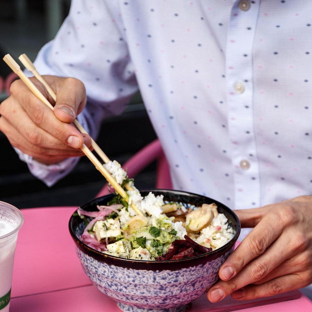 Pacific Poke menu in Kelowna, British Columbia, Canada