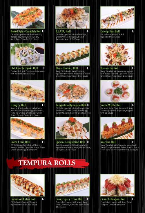 Starfish Sushi Downey menu in Downey, California, USA