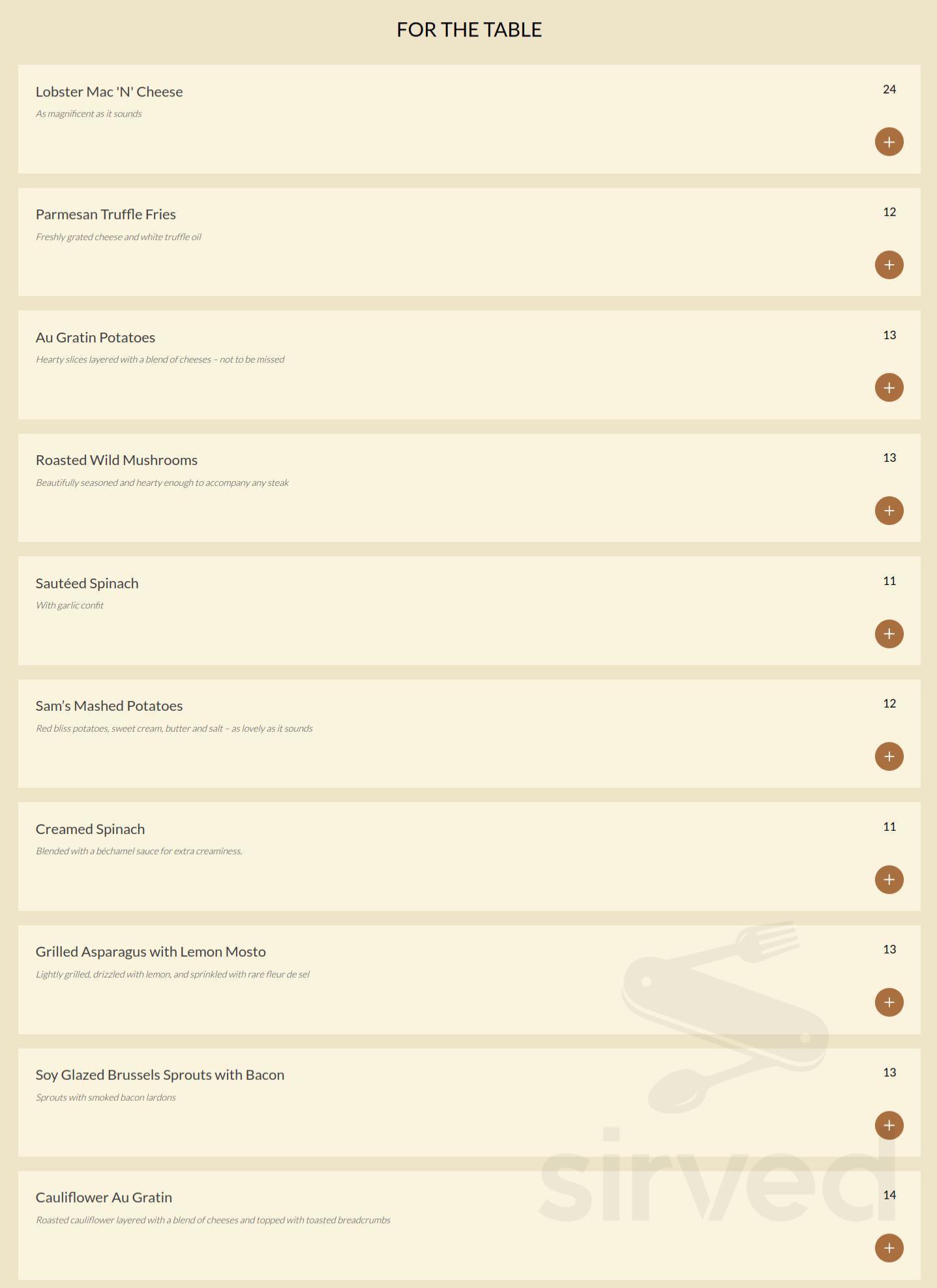 The Capital Grille menu in Chestnut Hill, Massachusetts, USA