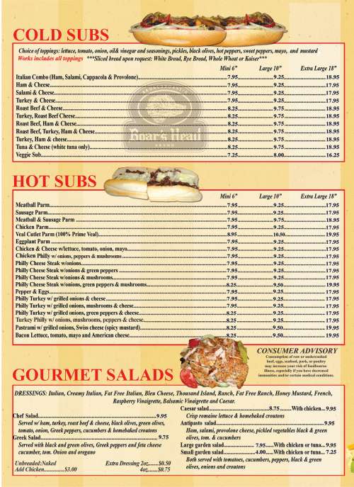 Annie's Pizza menu in Coral Springs, Florida, USA