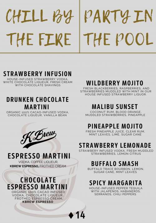 Radius Rooftop Lounge menu in Knoxville, Tennessee, USA