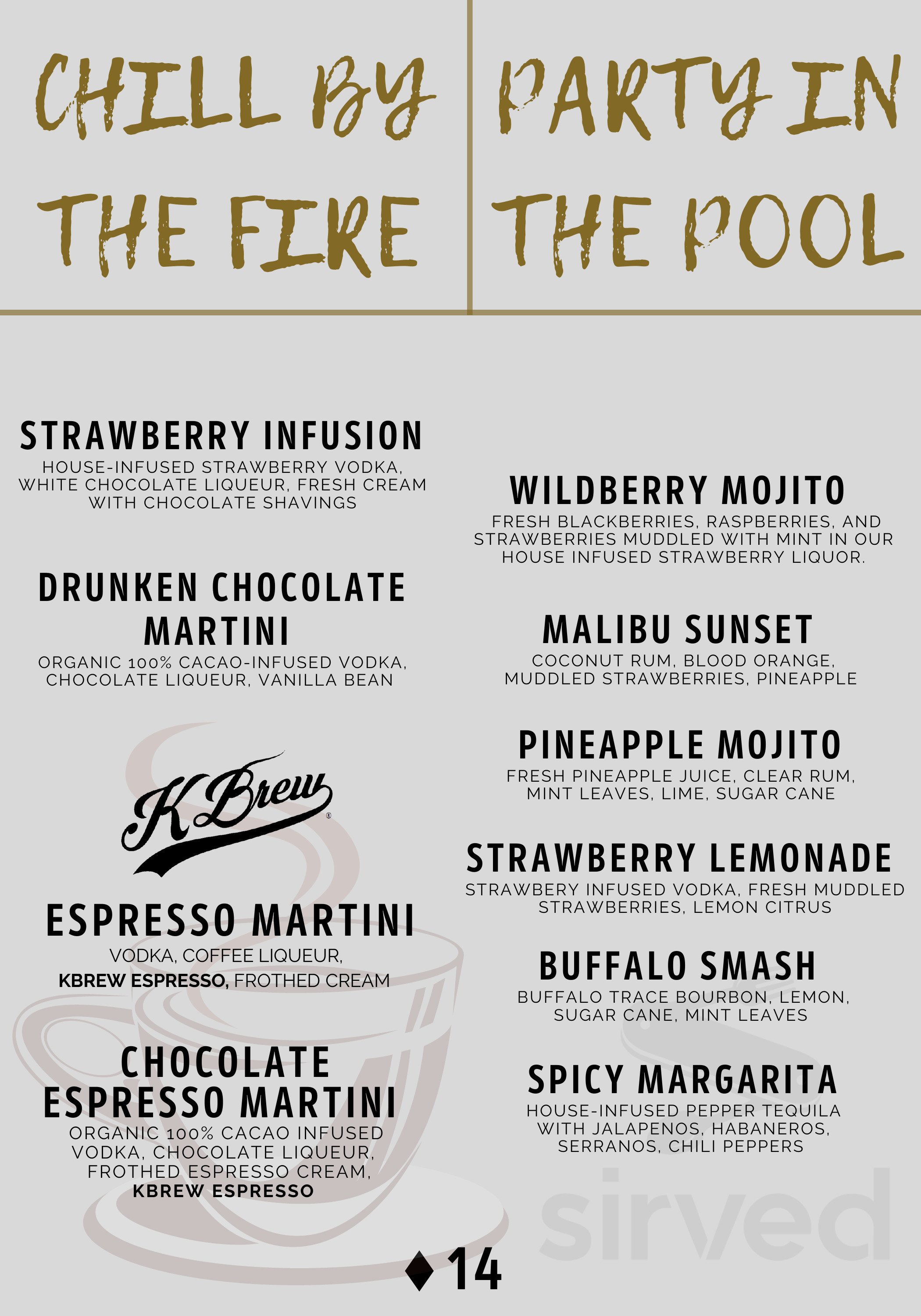 Radius Rooftop Lounge menu in Knoxville, Tennessee, USA