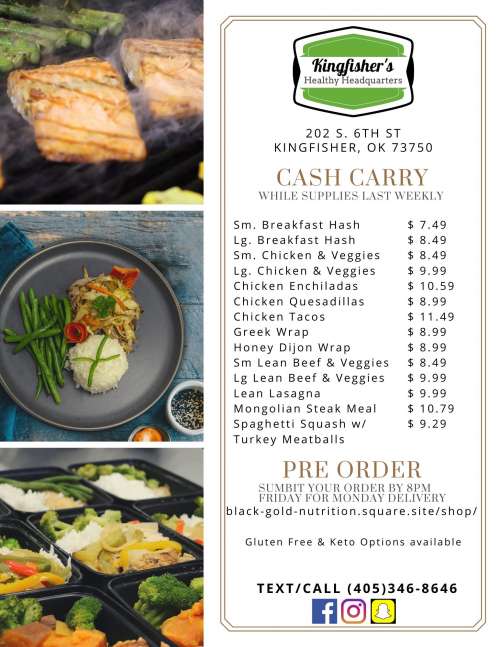 Kingfisher's Healthy Headquarters menu in Kingfisher, Oklahoma, USA