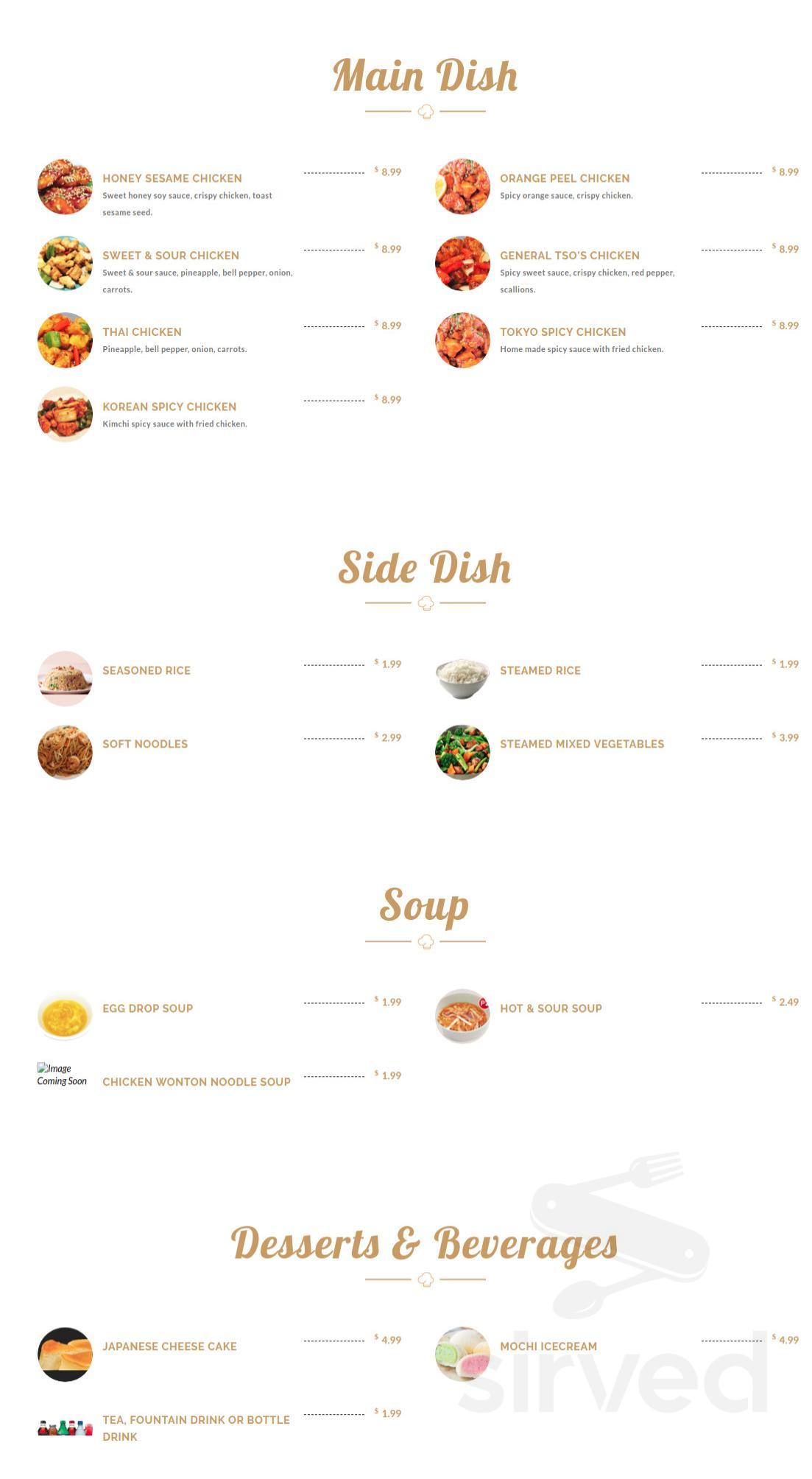 Menu - Celina TX's Rice & Noodle | Sirved