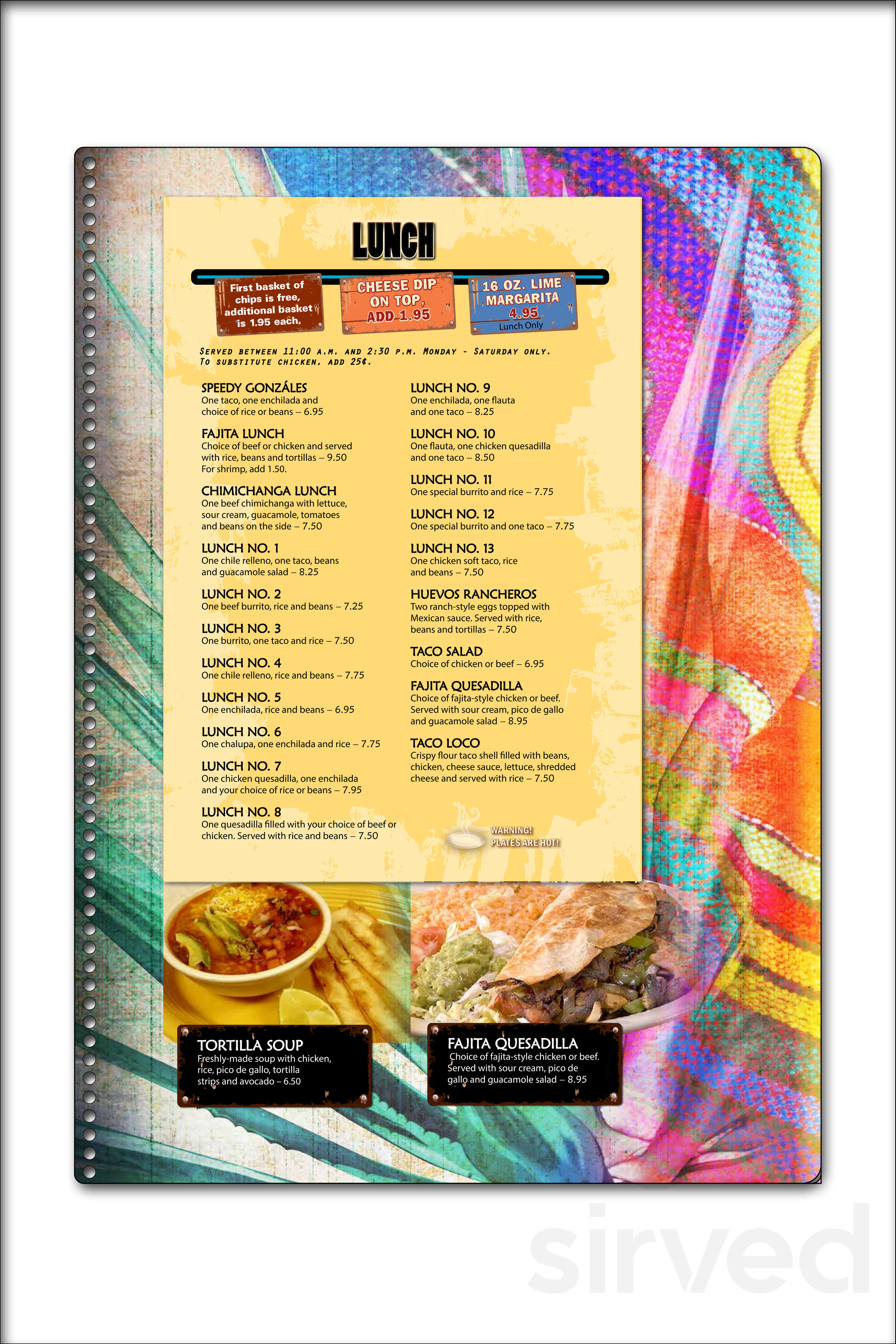 El Agave Mexican Restaurant menus in Fairmont, Minnesota, United States