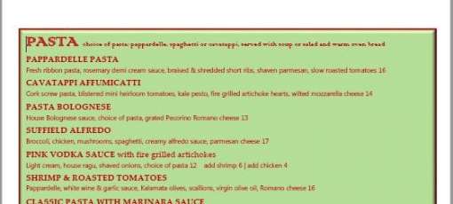 Menu for Suffield Pizza and Family Restaurant in Suffield, CT | Sirved