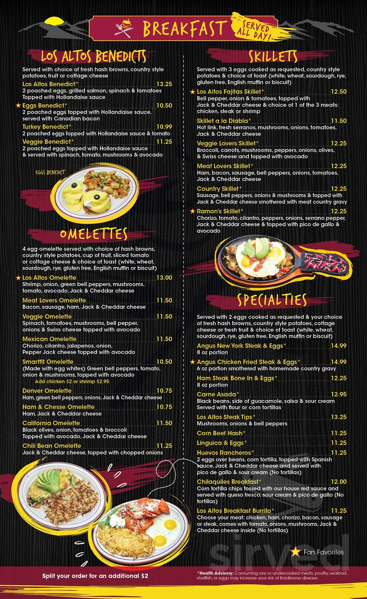 Menu - Sparks NV's Los Altos Breakfast Lunch & Dinner | Sirved