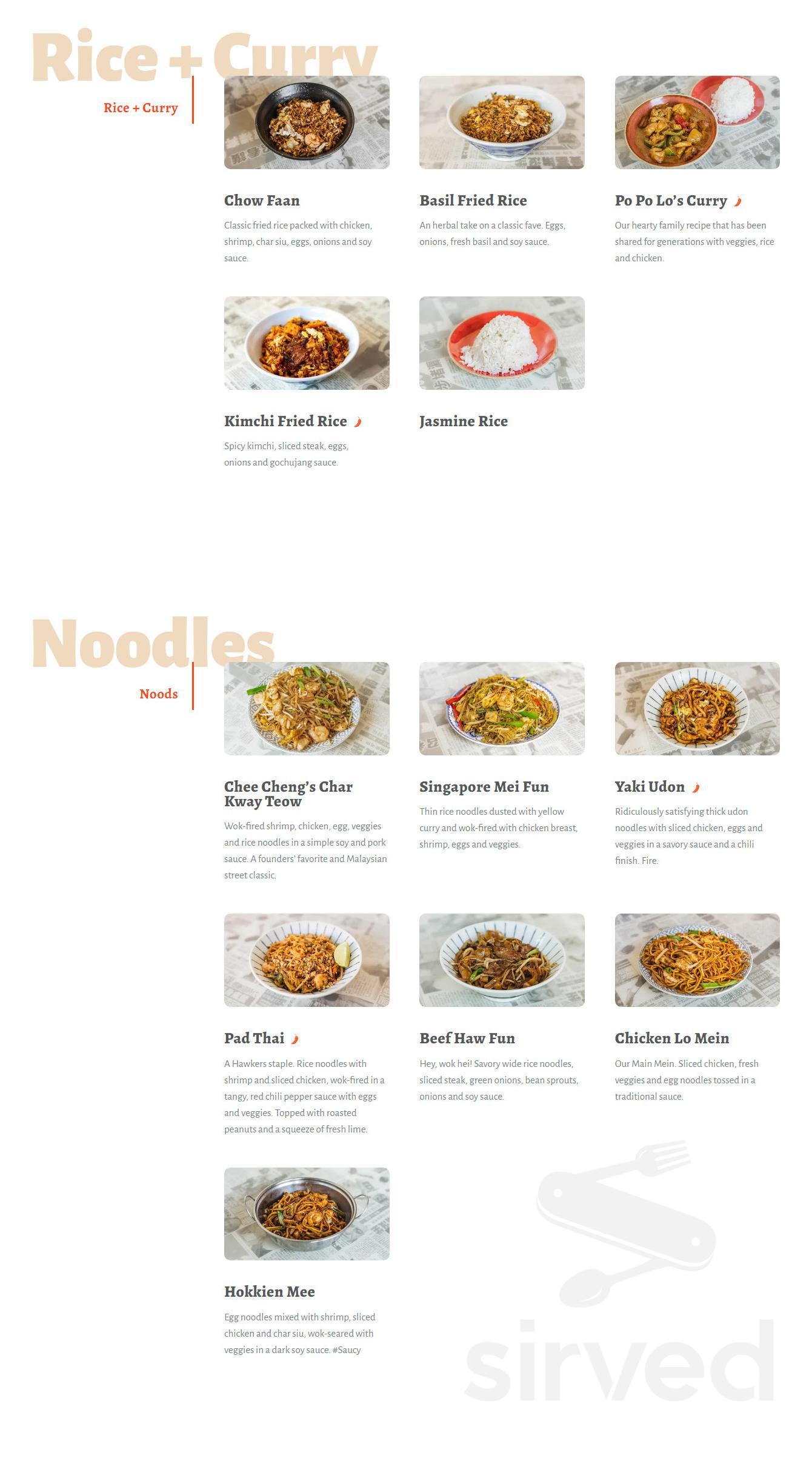 Menu - Nashville TN's Hawkers Asian Street Food | Sirved