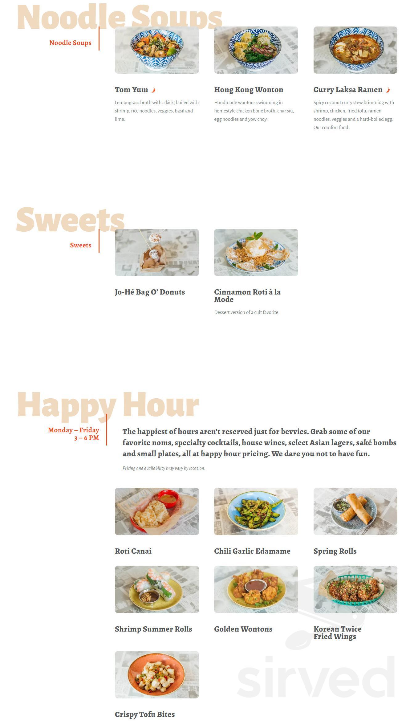 Menu - Nashville TN's Hawkers Asian Street Food | Sirved