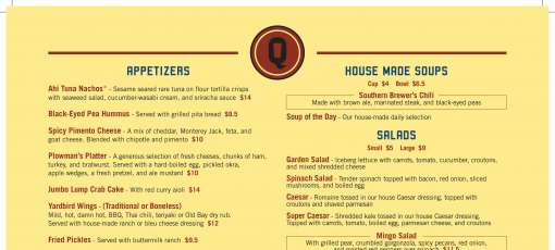 Menu for Quigley's 707 Pint & Plate in Murrells Inlet, SC | Sirved