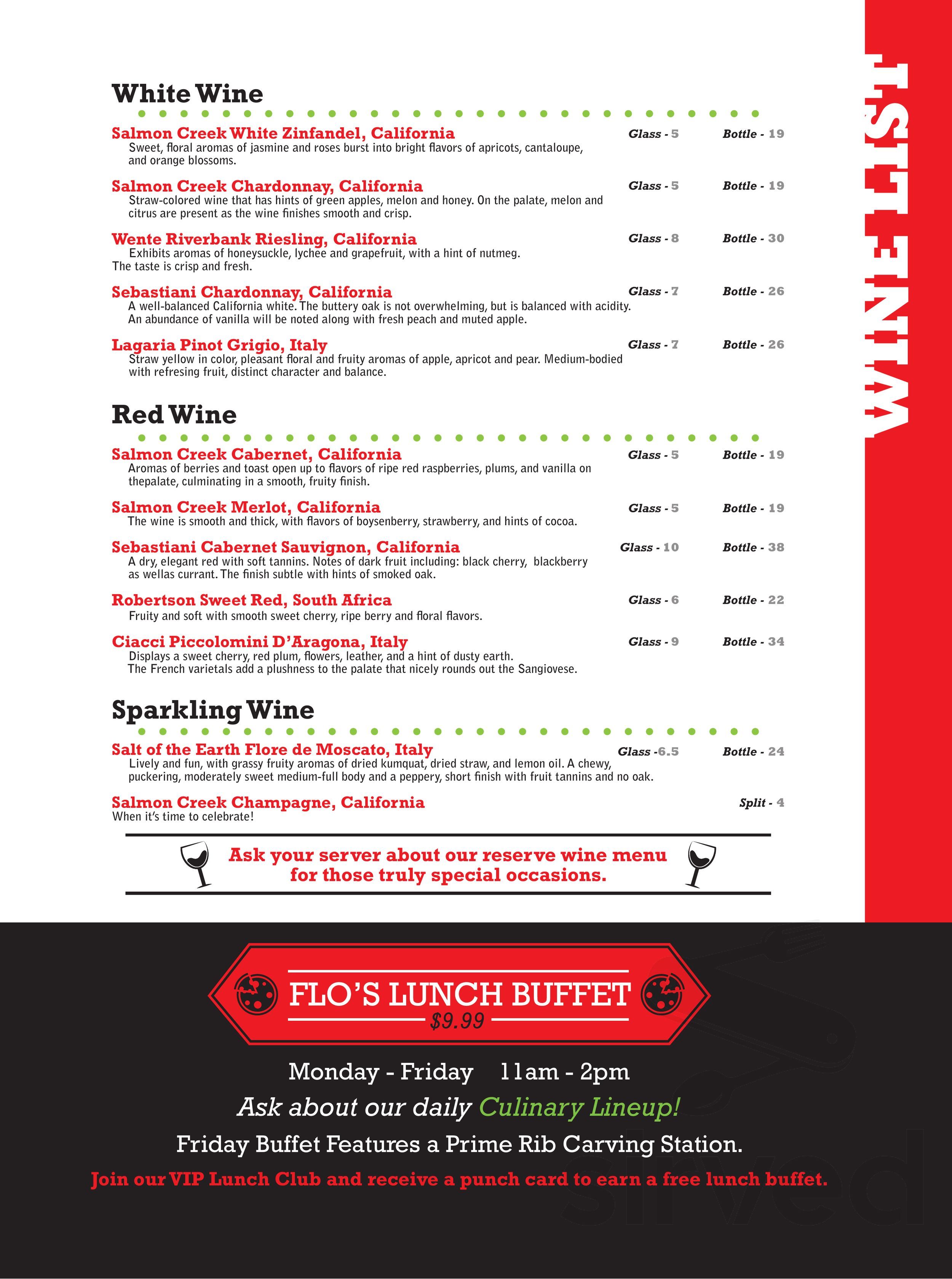 Flo's Pizzeria Ristorante & Sports Bar menu in Greenville, Michigan, USA