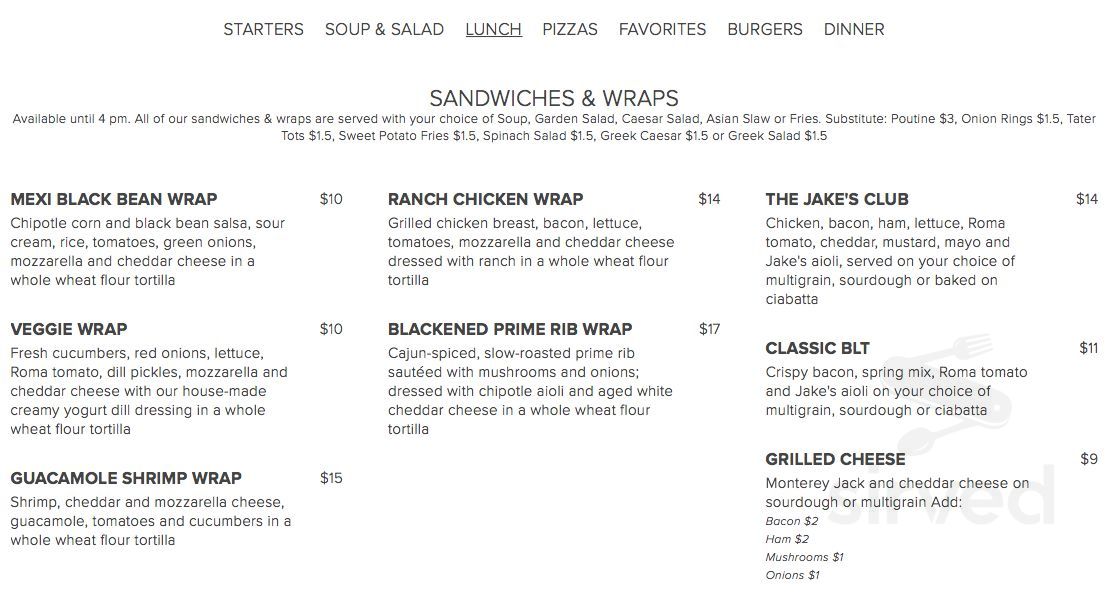 Craig Street Brew Pub menus in Duncan, British Columbia, Canada